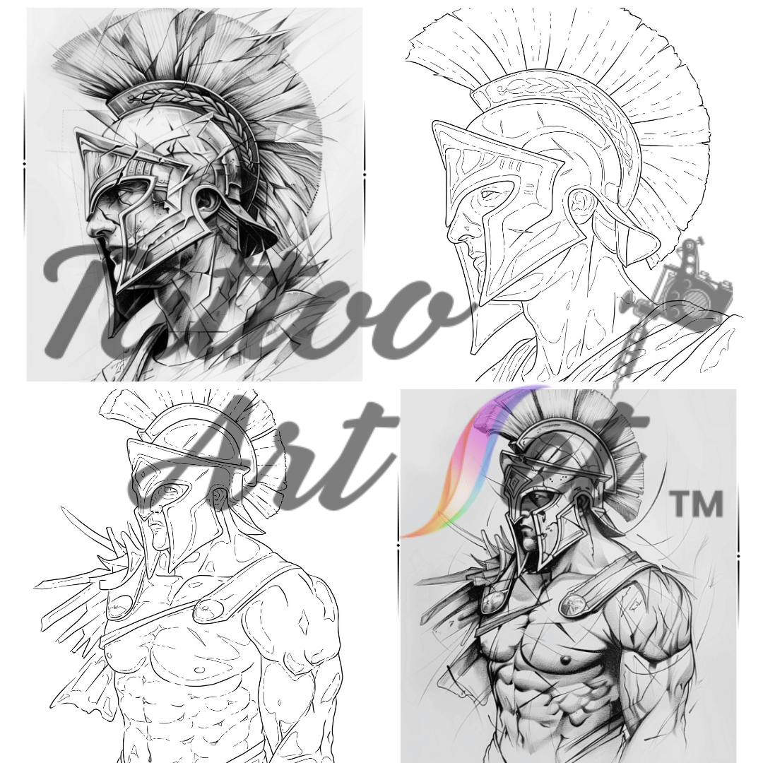Spartan Tattoo Stencils: Reference Kit – Tattoo Art Set